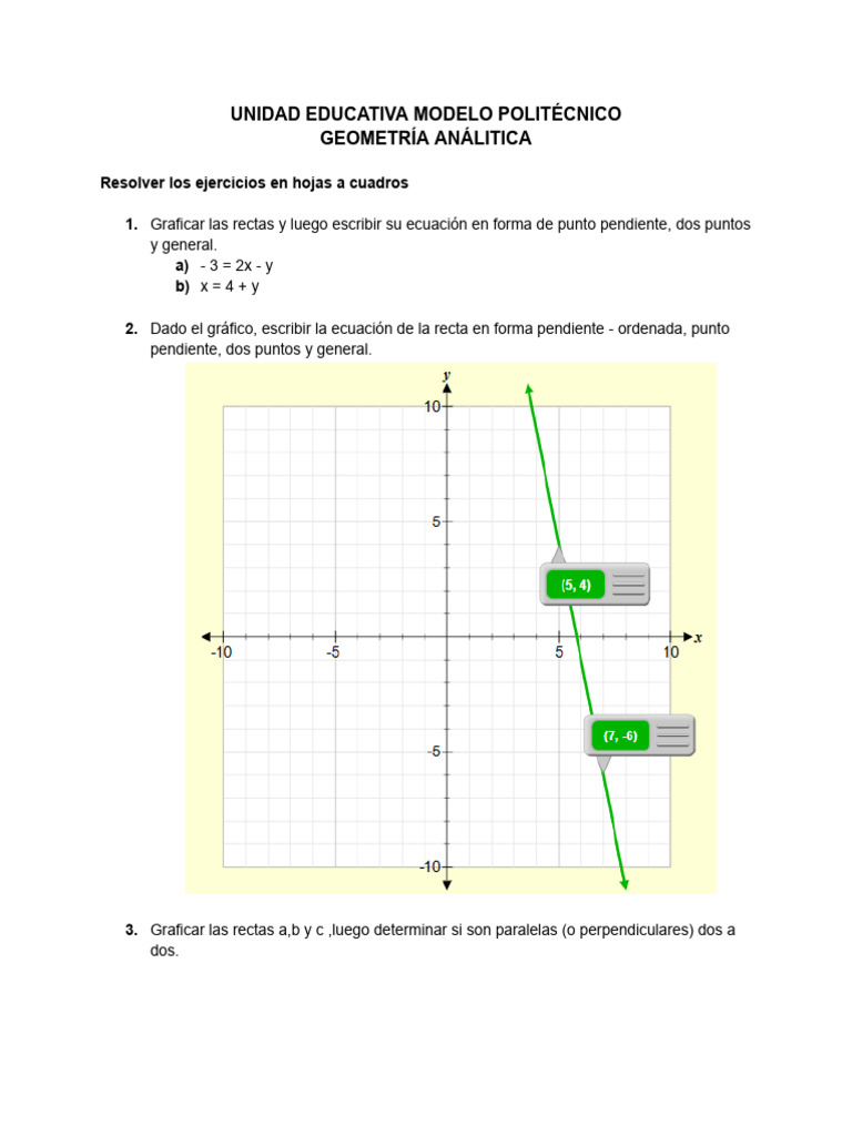 Tarea - Ecuación de La Recta y Tipos de Rectas | PDF
