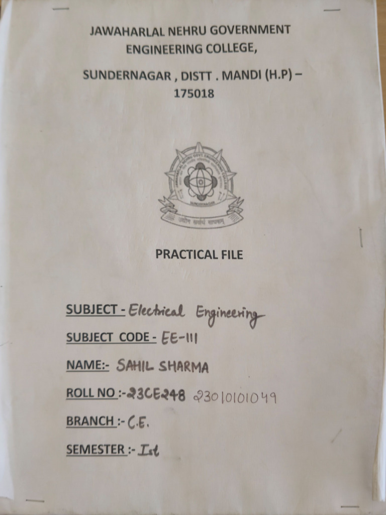 EE Practical File | PDF