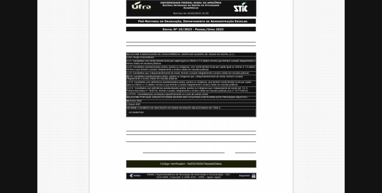 Inscrição para Graduação na UFRAM | PDF