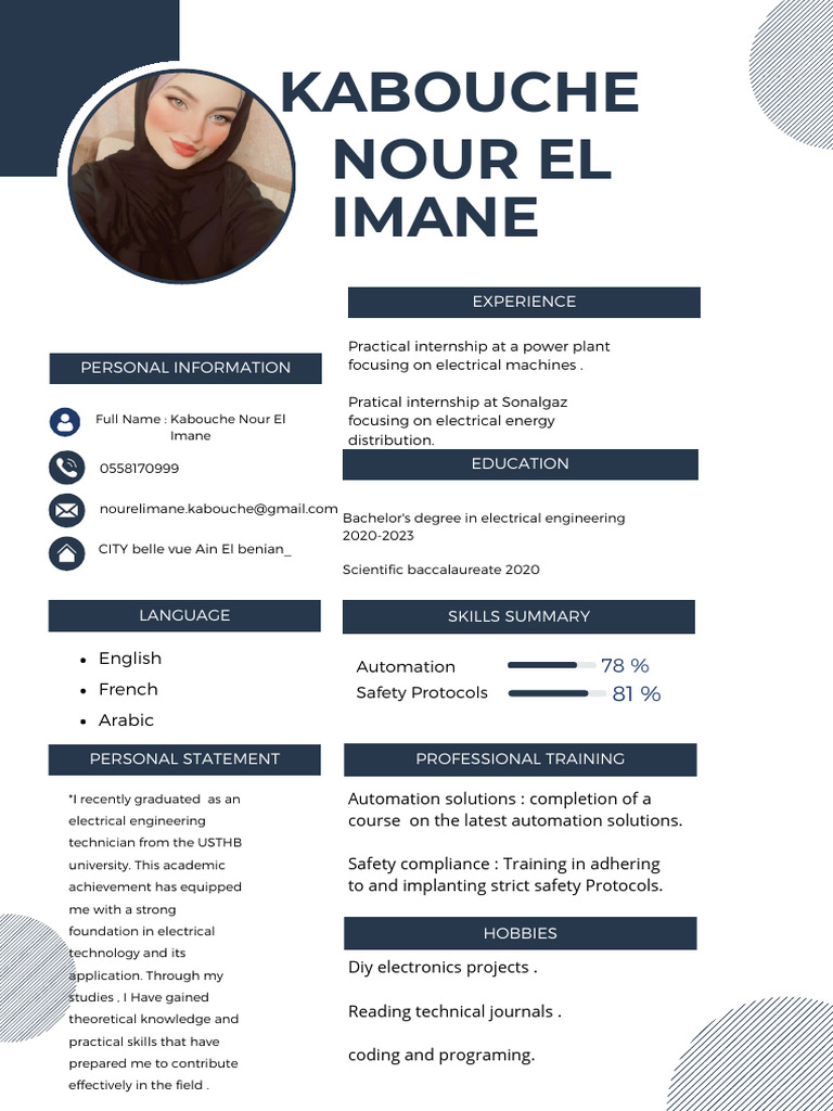 CV - Kabouche Nour El Imane - 20240115 - 155942 - 0000 | PDF