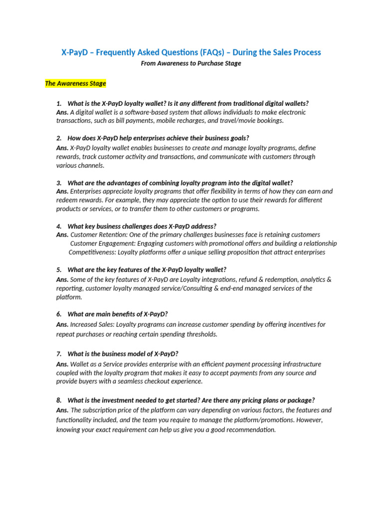 FAQ's with answers | PDF | Point Of Sale | Loyalty Program