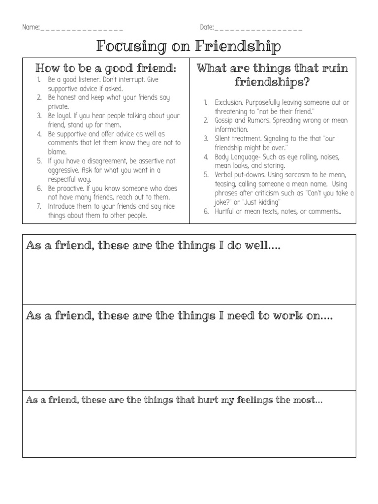 Focusing On Friendship: How To Be A Good Friend: What Are Things That ...