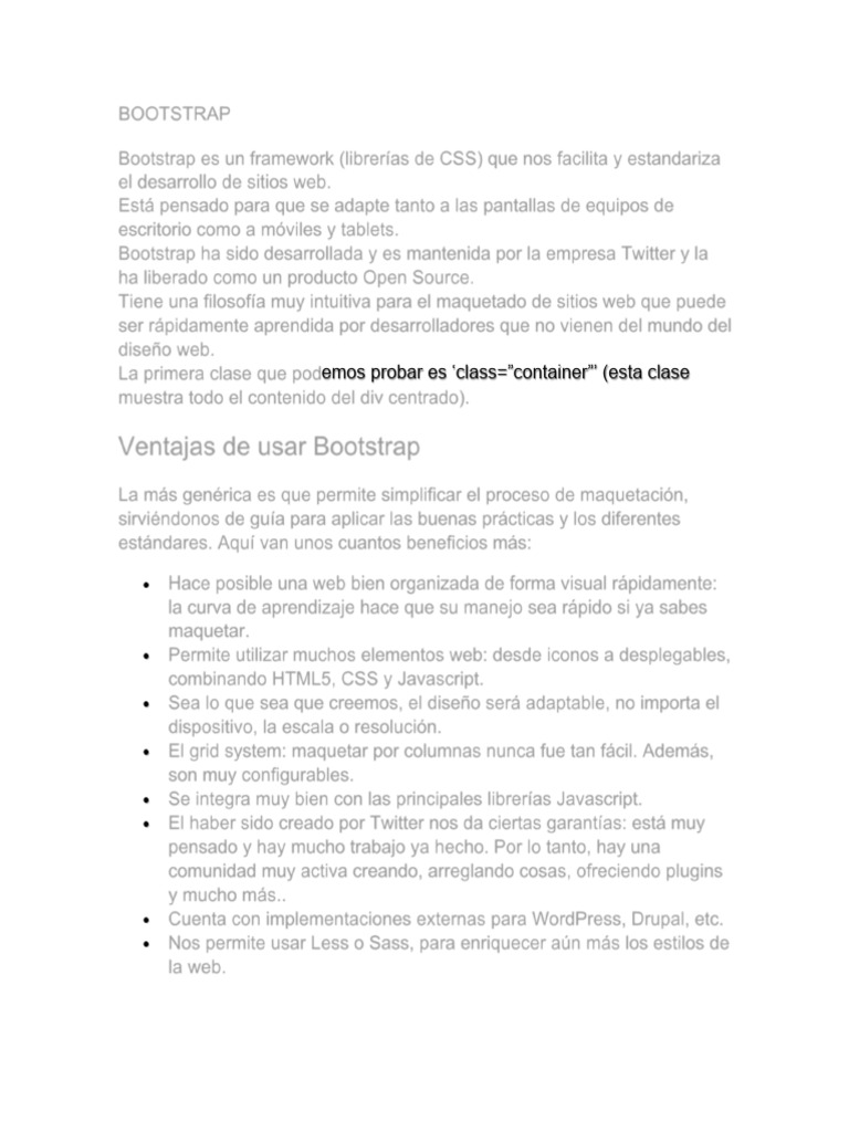 BOOTSTRAP. | PDF | Bootstrap (marco frontal) | Informática