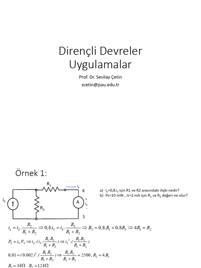 H3-4 Direncli Devre Uygulamalari | PDF