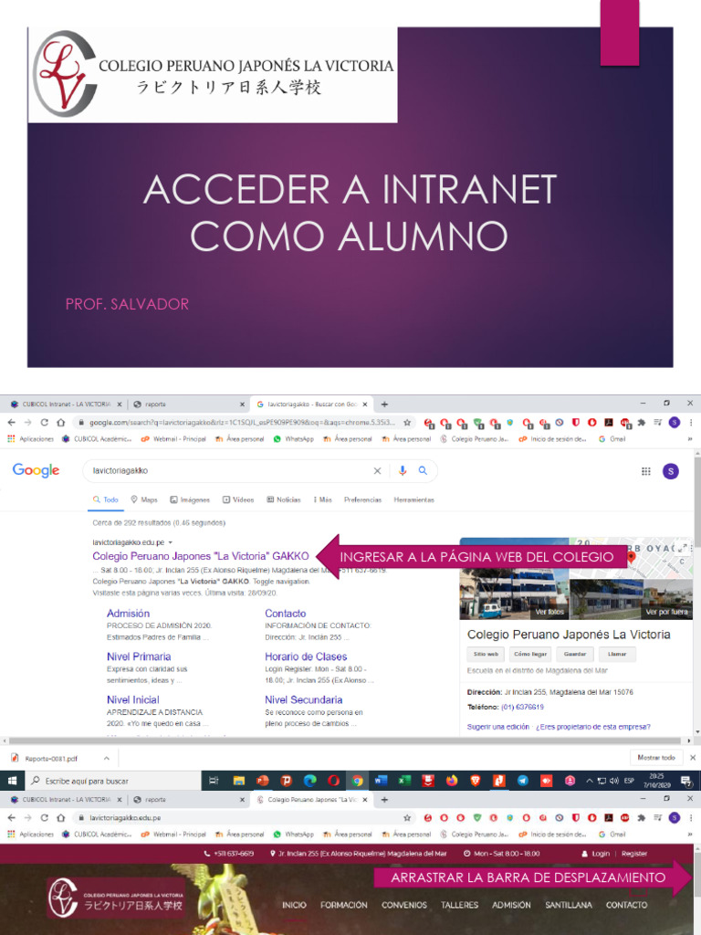 4. ACCEDER A INTRANET DEL COLEGIO COMO ALUMNO | PDF