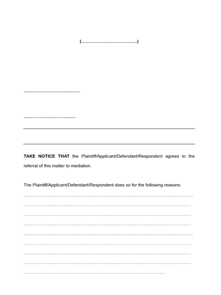 Form-27 Notice of Agreement To Mediation | PDF