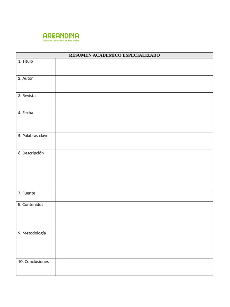 RESUMEN ACADEMICO ESPECIALIZADO | PDF