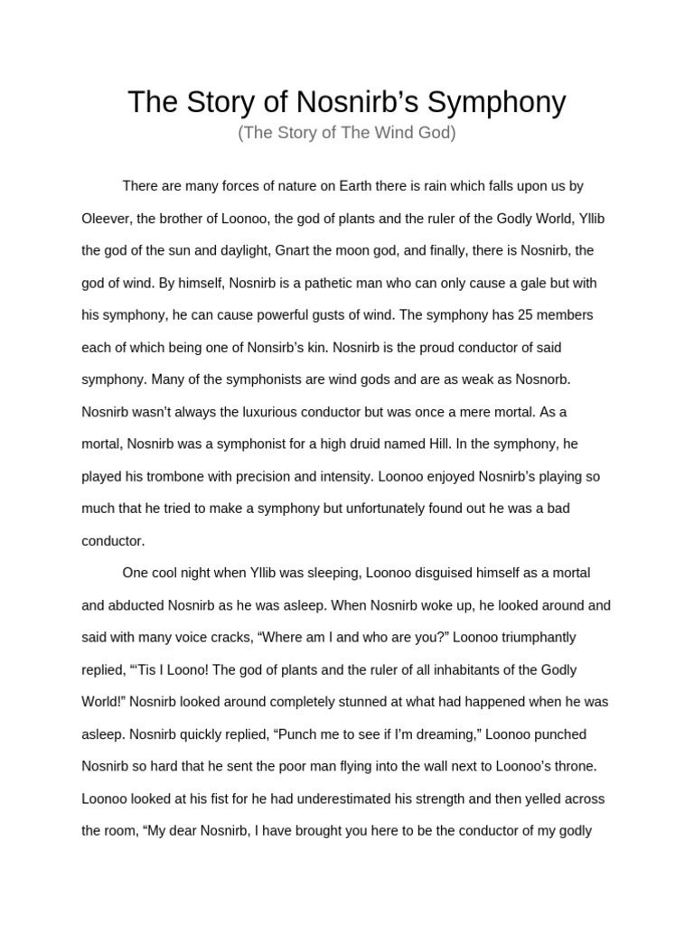 The Story of Nosnirb's Symphony | PDF | Wound | Natural Events