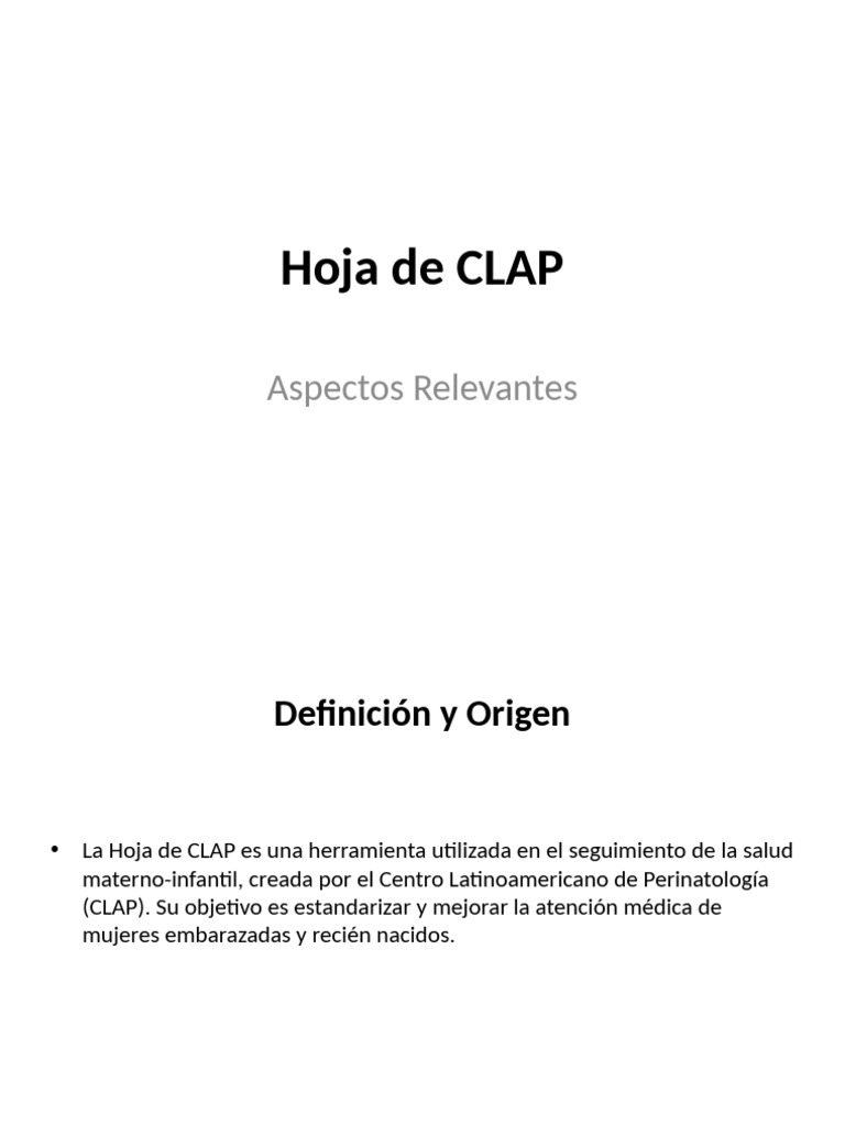 Hoja de CLAP: Mejora en Salud Materno-Infantil | PDF | Infantes ...