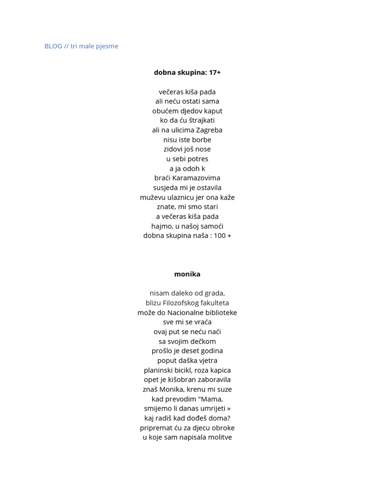 DHKP Blog 3 Pjesme | PDF