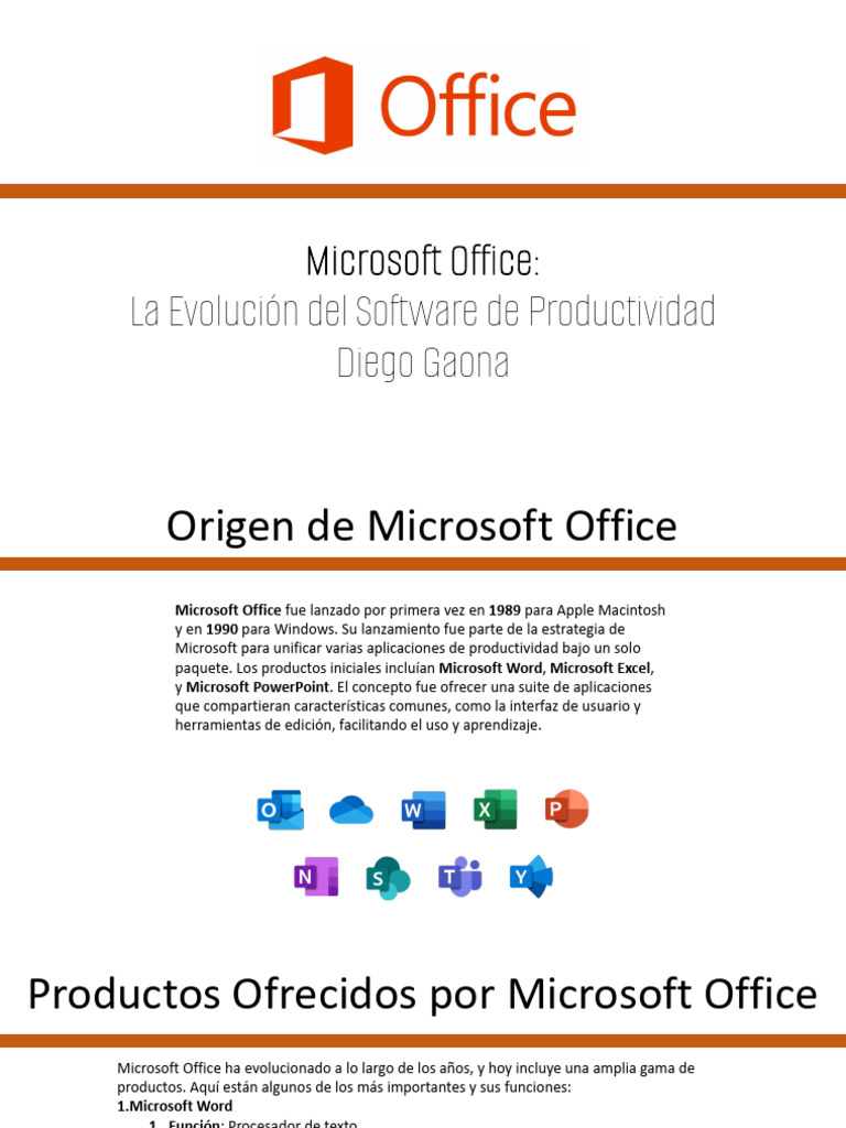Microsoft Office - 8888la Evolución Del Software de Productividad | PDF ...