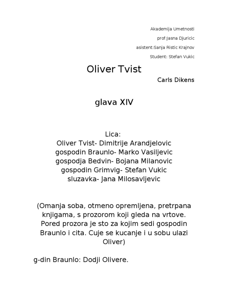 Oliver Twist: Scene Analysis and Characters | PDF | Mystery, Thriller ...