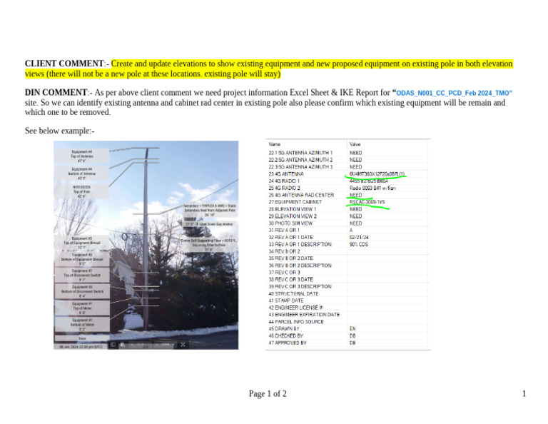 Elevation Updates for Existing Pole Equipment | PDF