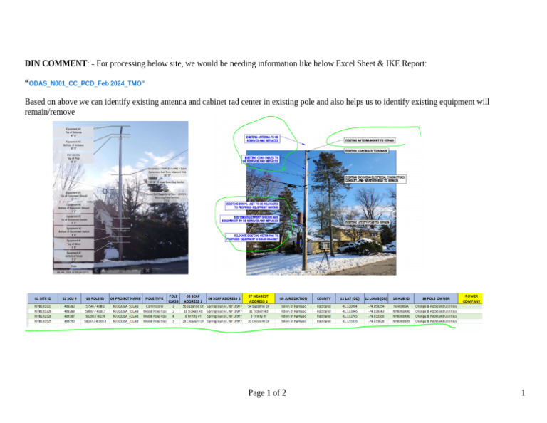 (ODAS - N001) Crown Castle (Small Cell) PCD - Query | PDF