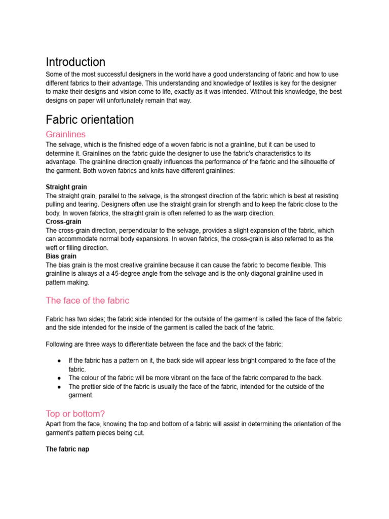 Facing The Fabric Mod 2 Lesson 6 | PDF | Knitting | Textiles