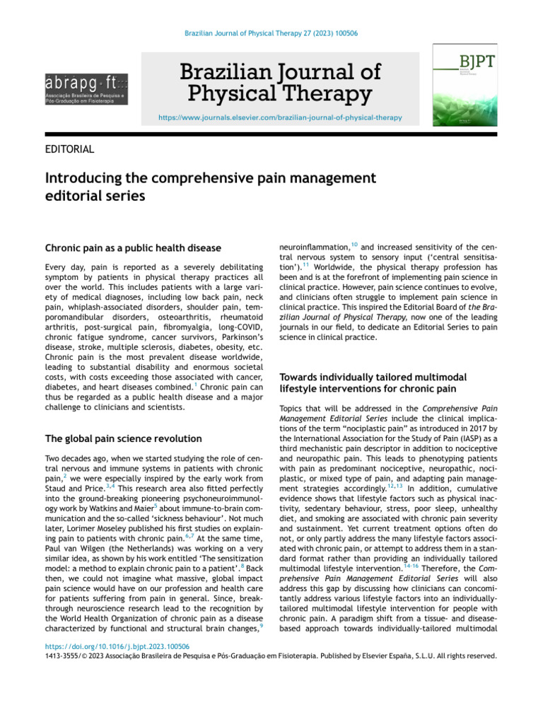 1 Introducing The Comprehensive Pain Managementeditorial Serie | PDF ...