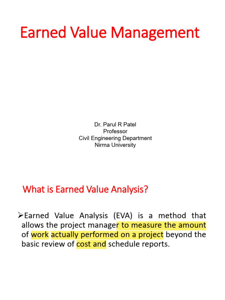 Earned Value Analysis_Detailed | PDF