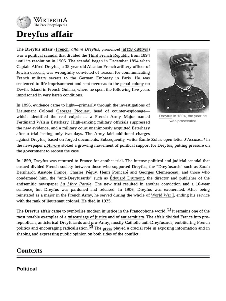 The Dreyfus Affair: A Political Scandal | PDF | Dreyfus Affair