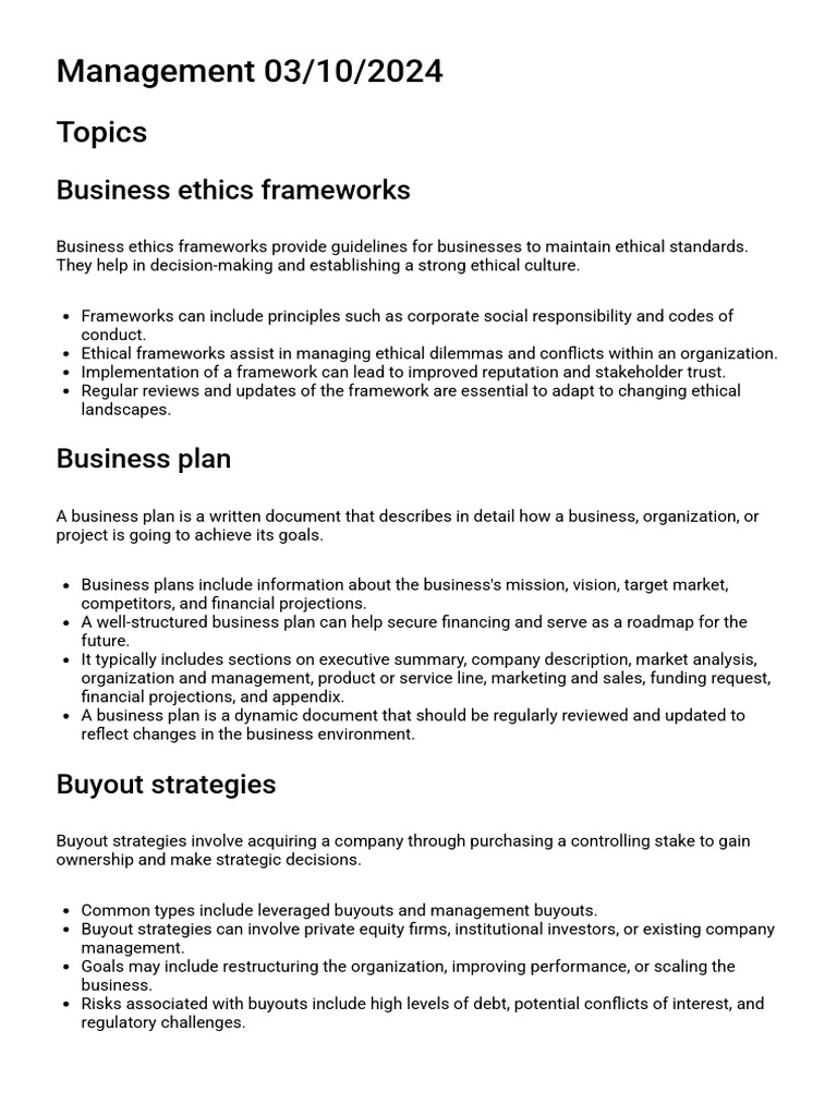 Management03102024 StudyGuide | PDF | Franchising | Customer ...