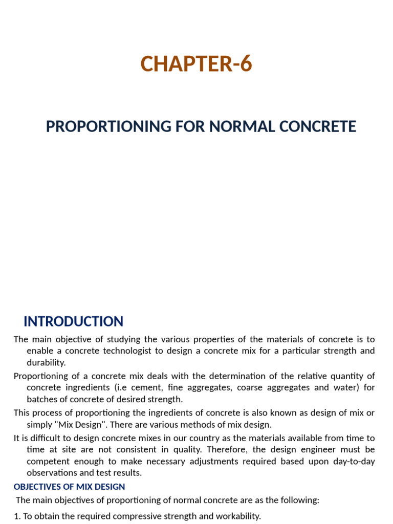 Proportioning For Normal Concrete | PDF | Concrete | Construction Aggregate