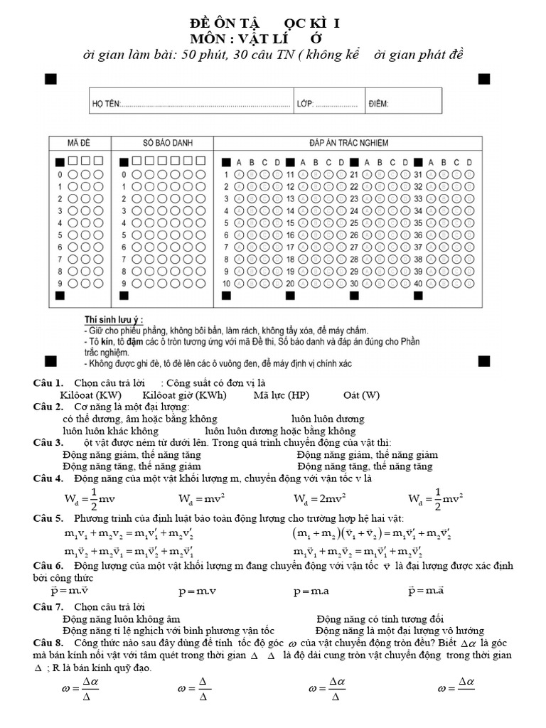 ĐỀ KT HKII - LỚP 10 BAN a (Tại Lớp - Tân) - 2023 Doc_đã Chỉnh Sửa | PDF