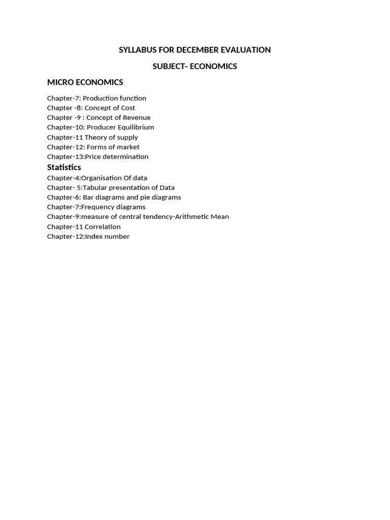 Syllabus For December Evaluation | PDF