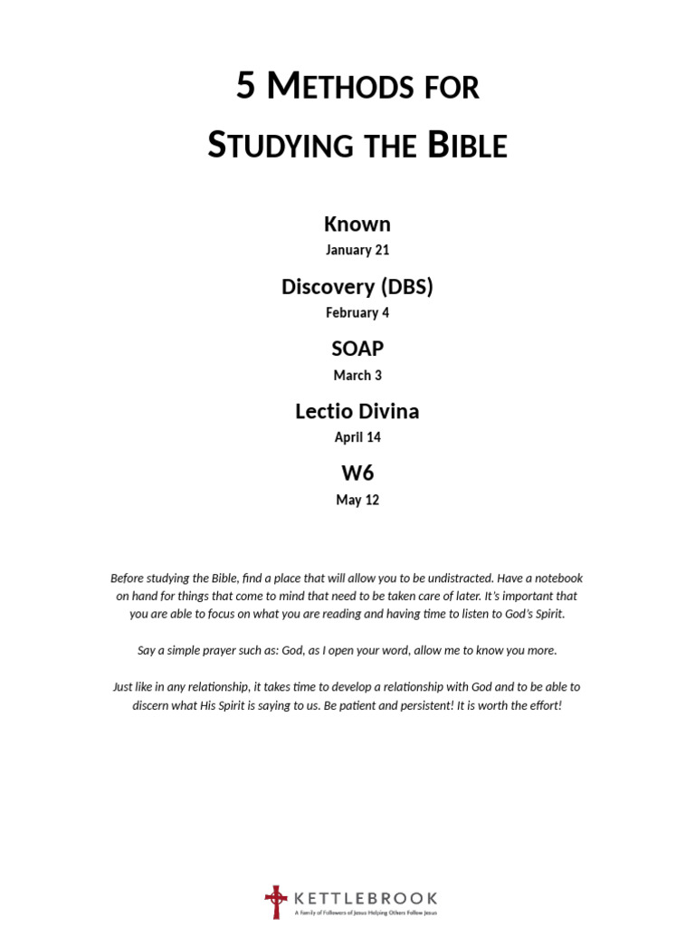 5 Effective Bible Study Methods | PDF | Jesus | Theology