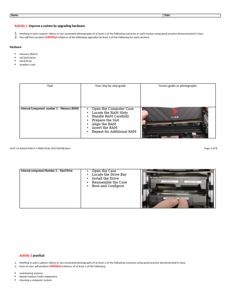 Unit 14 Assignment 3 Template-1 | PDF | Computer Hardware | Computing