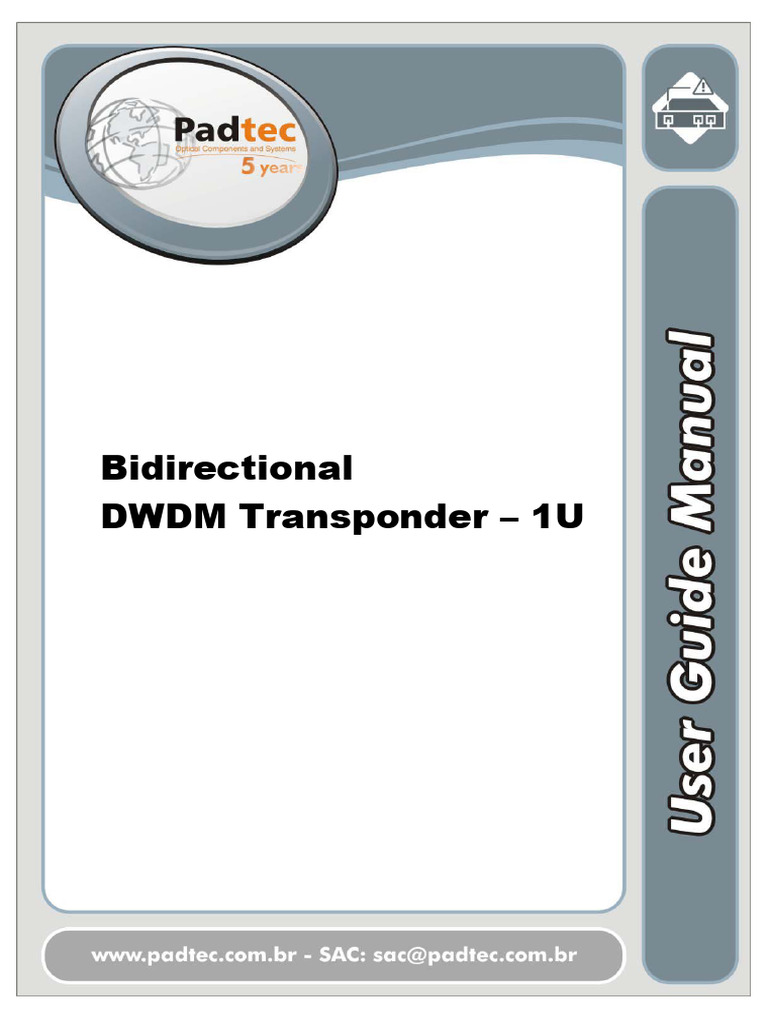 Transponder Bidirectional DWDM Transp 1U NG | PDF | Wavelength Division ...