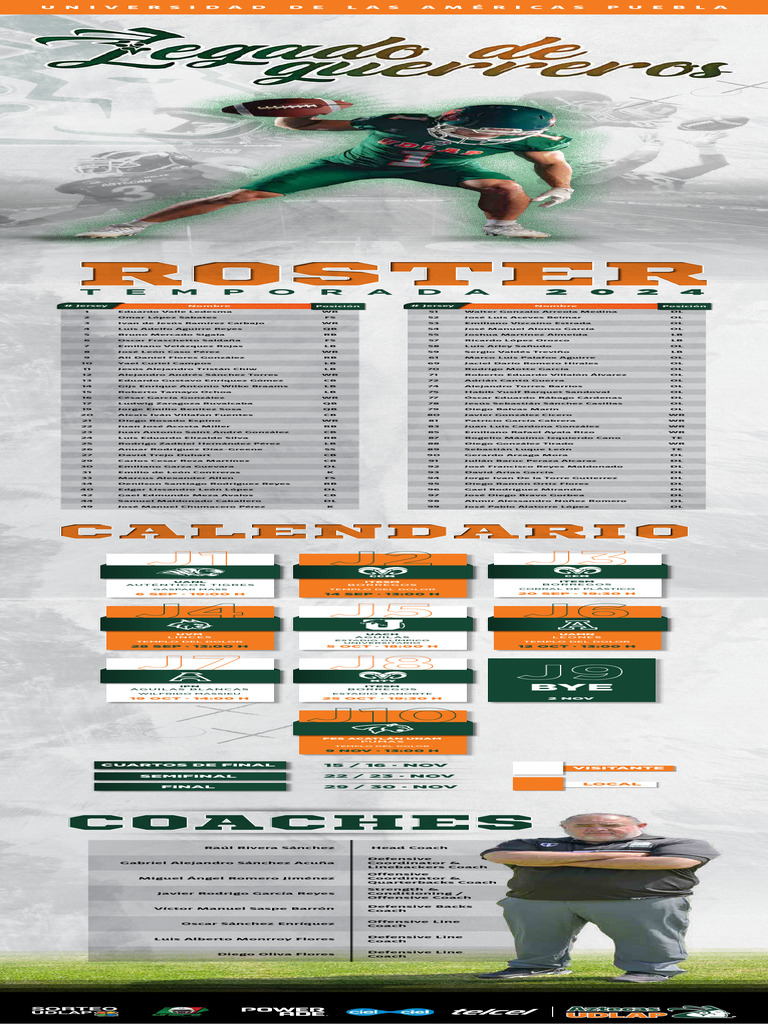 Roster Aztecas UDLAP 2023 | PDF | Equipos de futbol americano ...