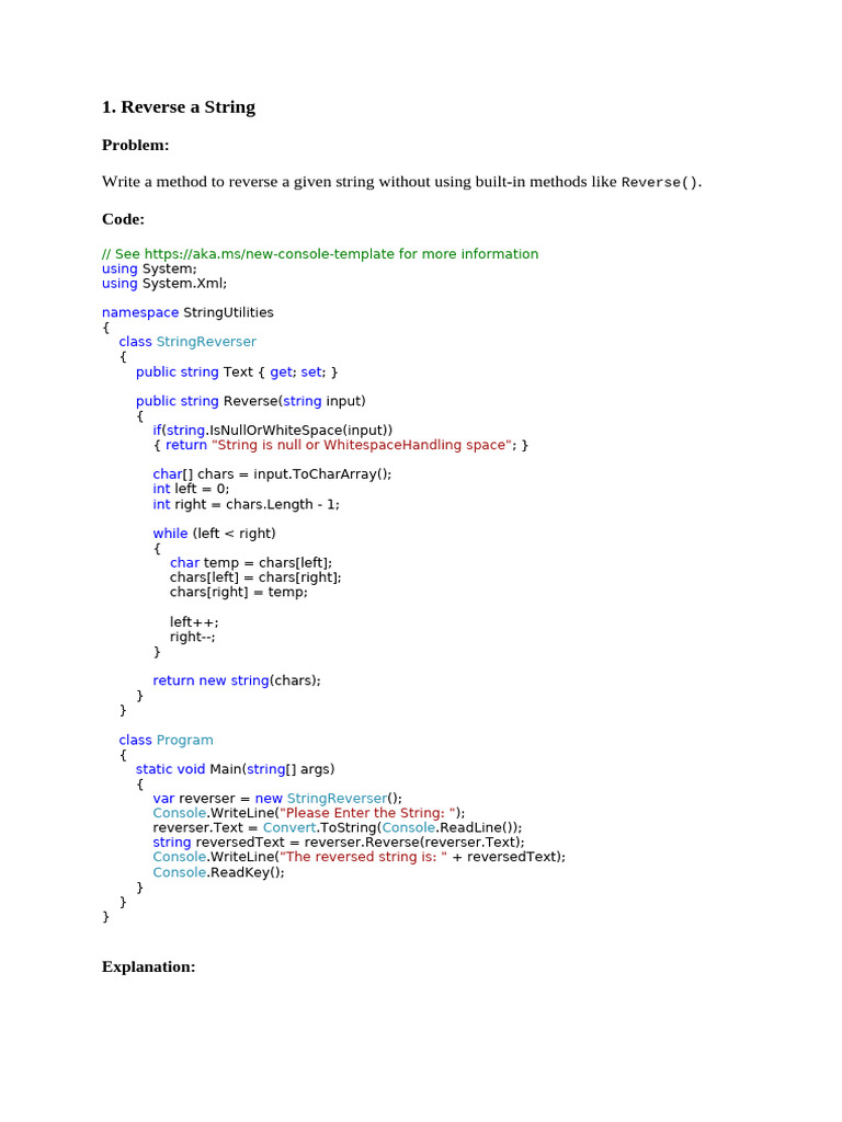 C Sharp Challange | PDF | Integer (Computer Science) | String (Computer ...