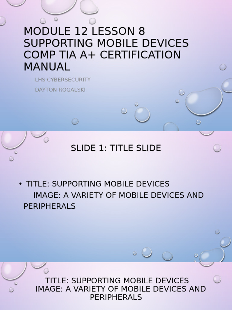 Module 12 Lesson 8 Supporting Mobile Devices | PDF