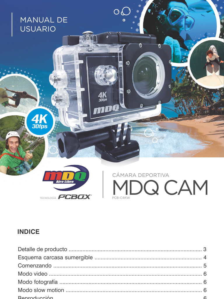 Manual Cámara Deportiva 4K MDQ CAM | PDF | USB | Informática