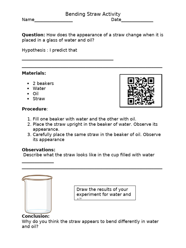 Bending Straw Experiment Guide | PDF