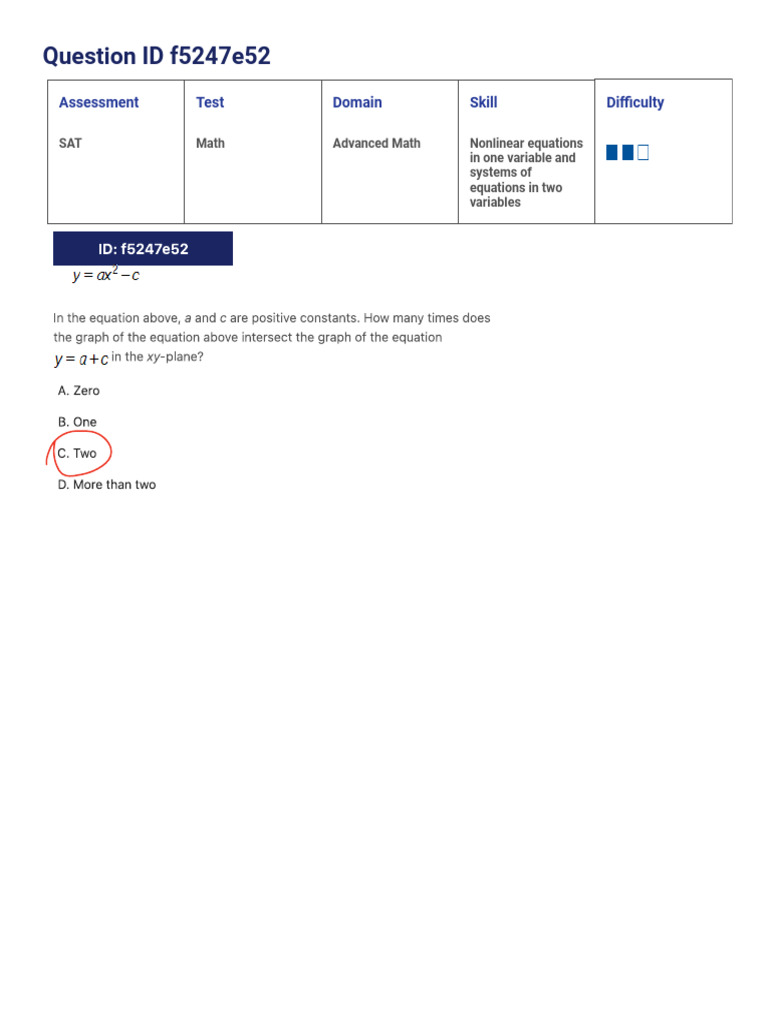 DSAT Quadratic Equations | PDF | Variable (Mathematics) | Sat