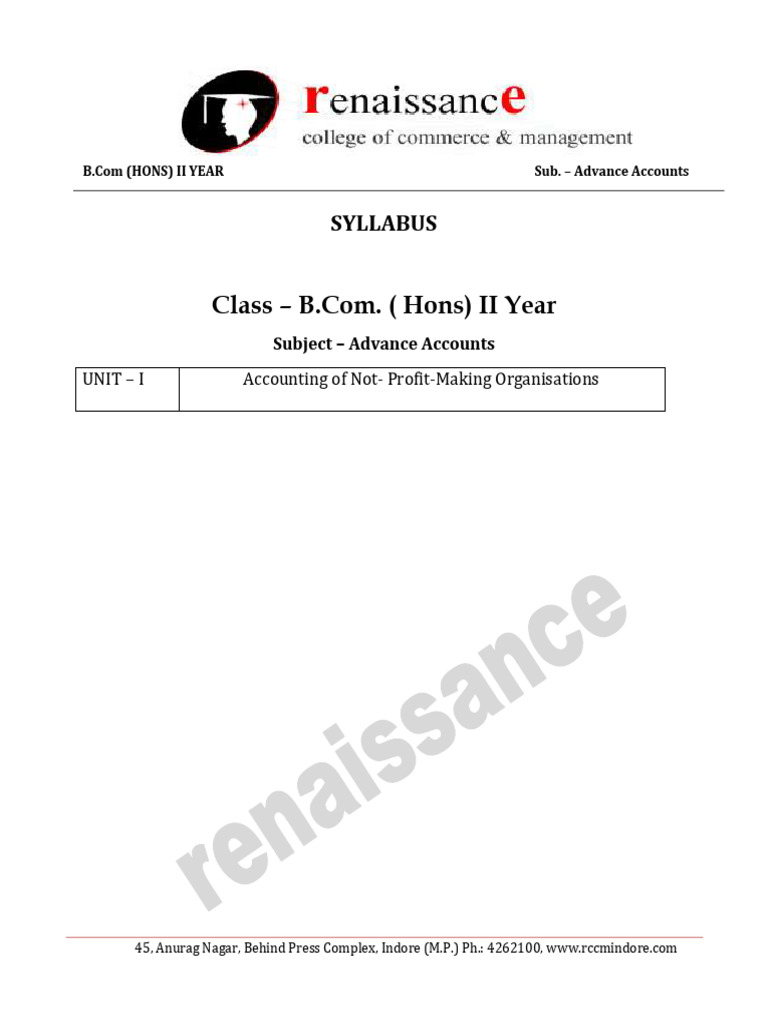Accounting of Non Profit Making Organizations I Unit | PDF | Debits And ...