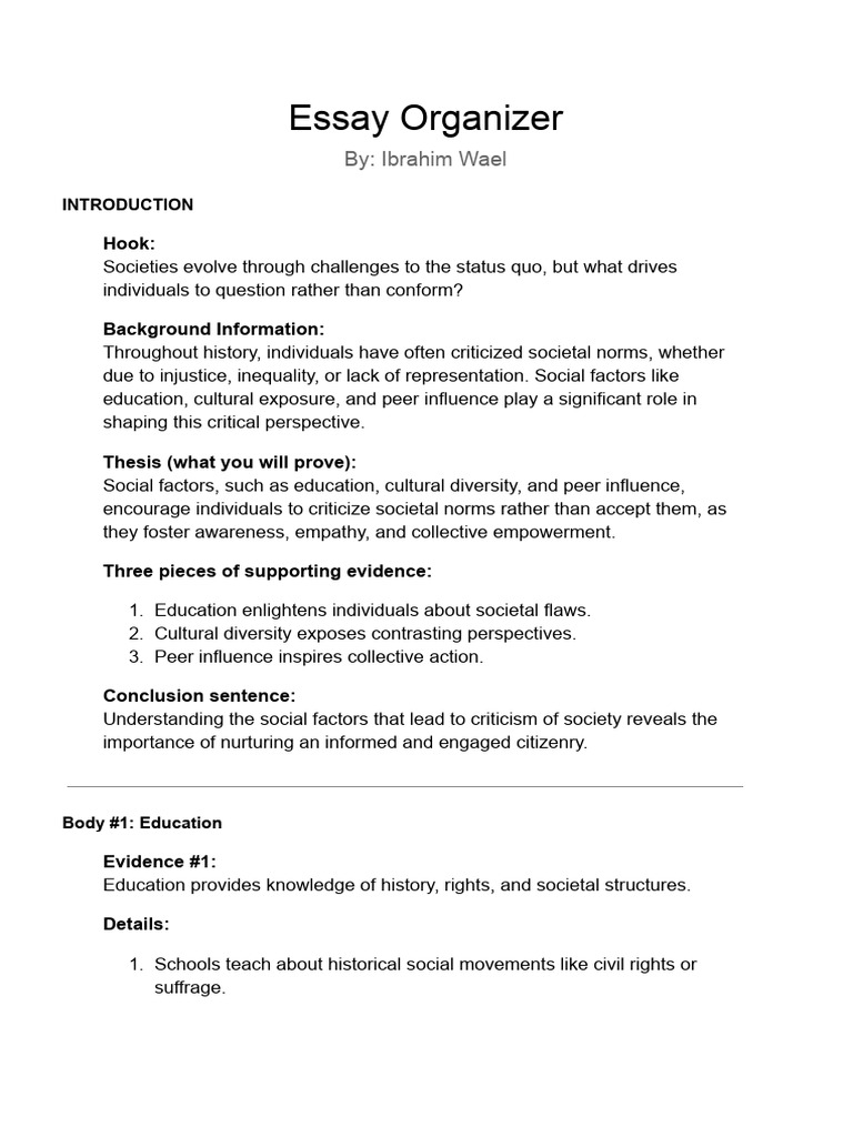 Essay Organizer | PDF | Collective Action | Empathy