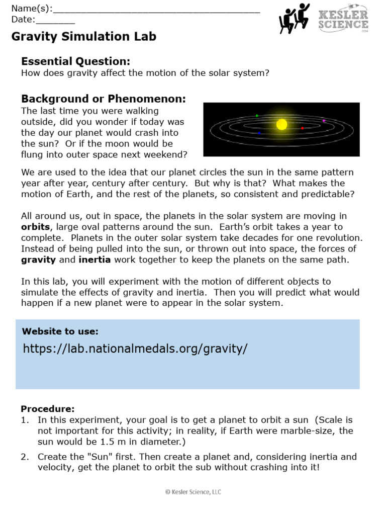 Gravity Simulation Lab | PDF | Gravity | Planets