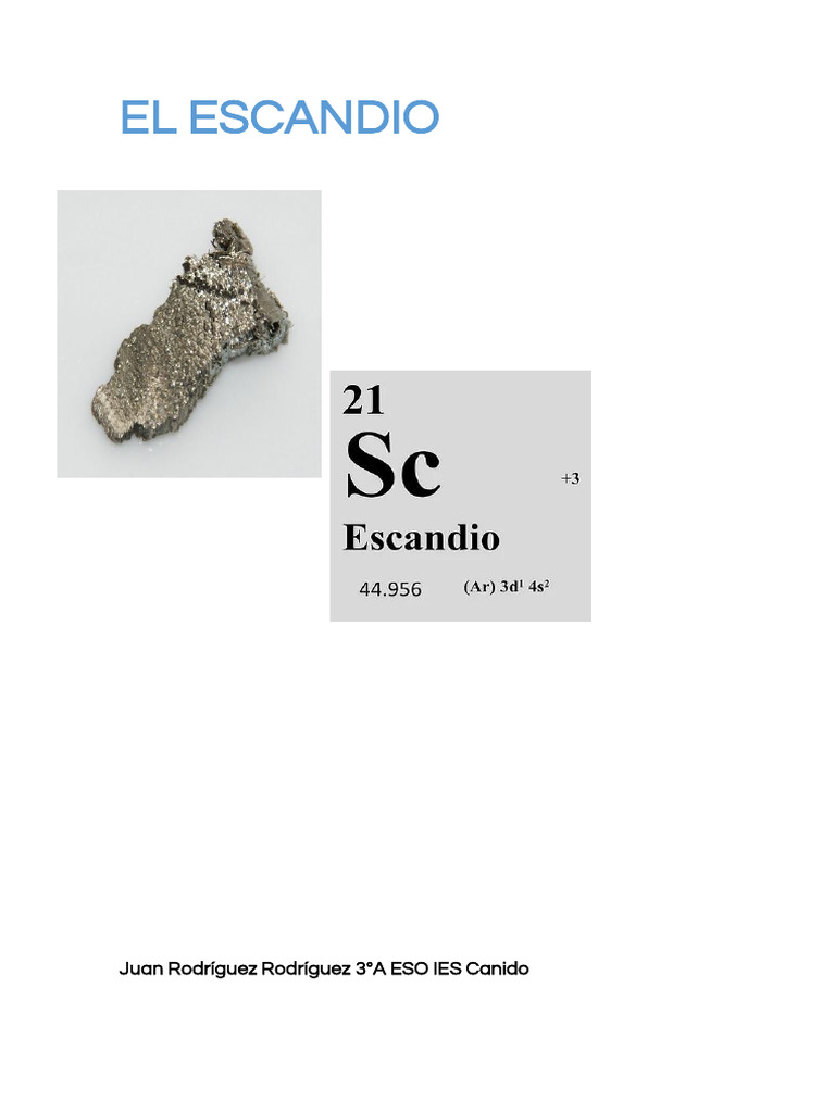 Comparto 'Escandio' Con Usted | PDF | Átomos | Elementos químicos