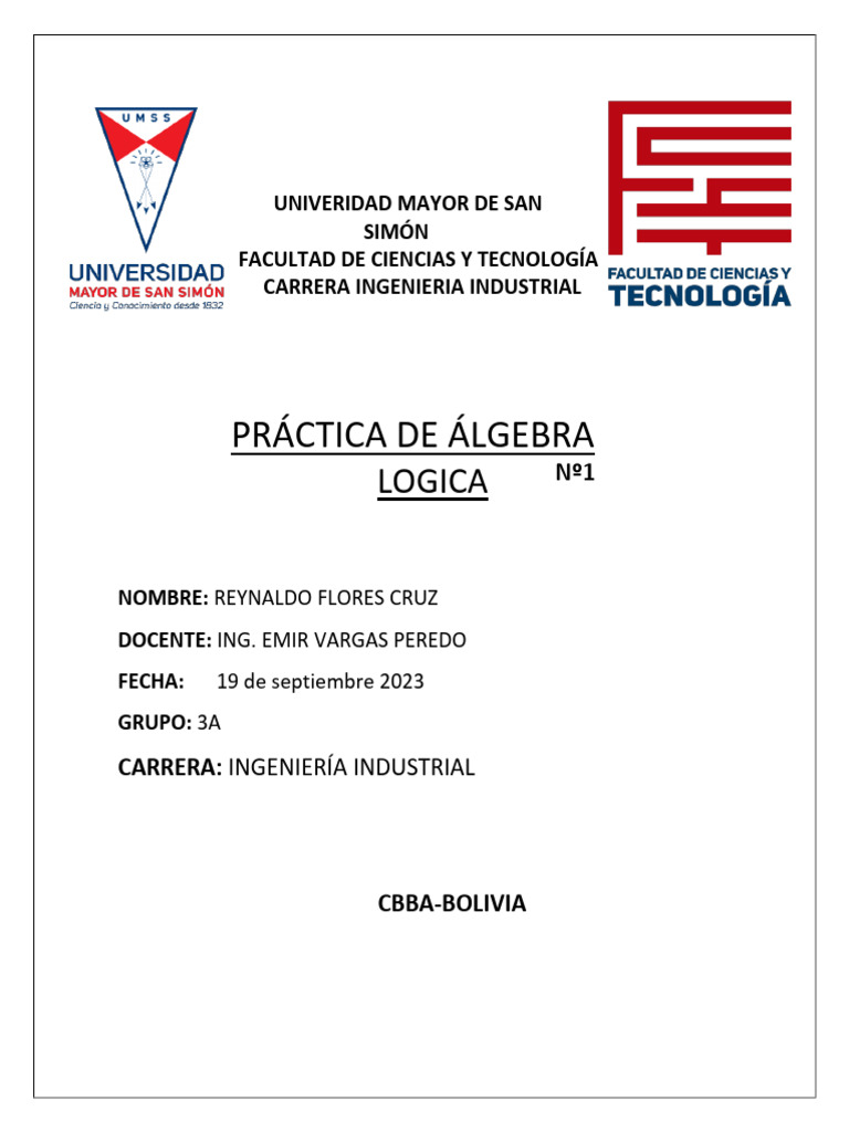 Práctica de Álgebra Lógica Nº1 | PDF
