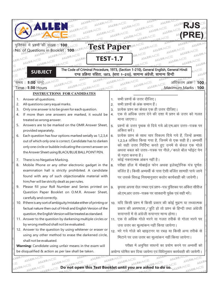 RJS Pre Paper 2 | PDF