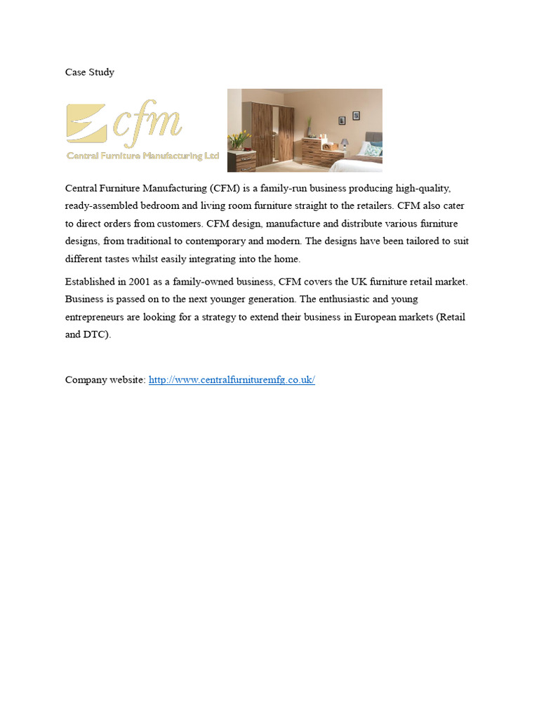 CFM Ltd. - IMM Case Study 2023-24 | PDF