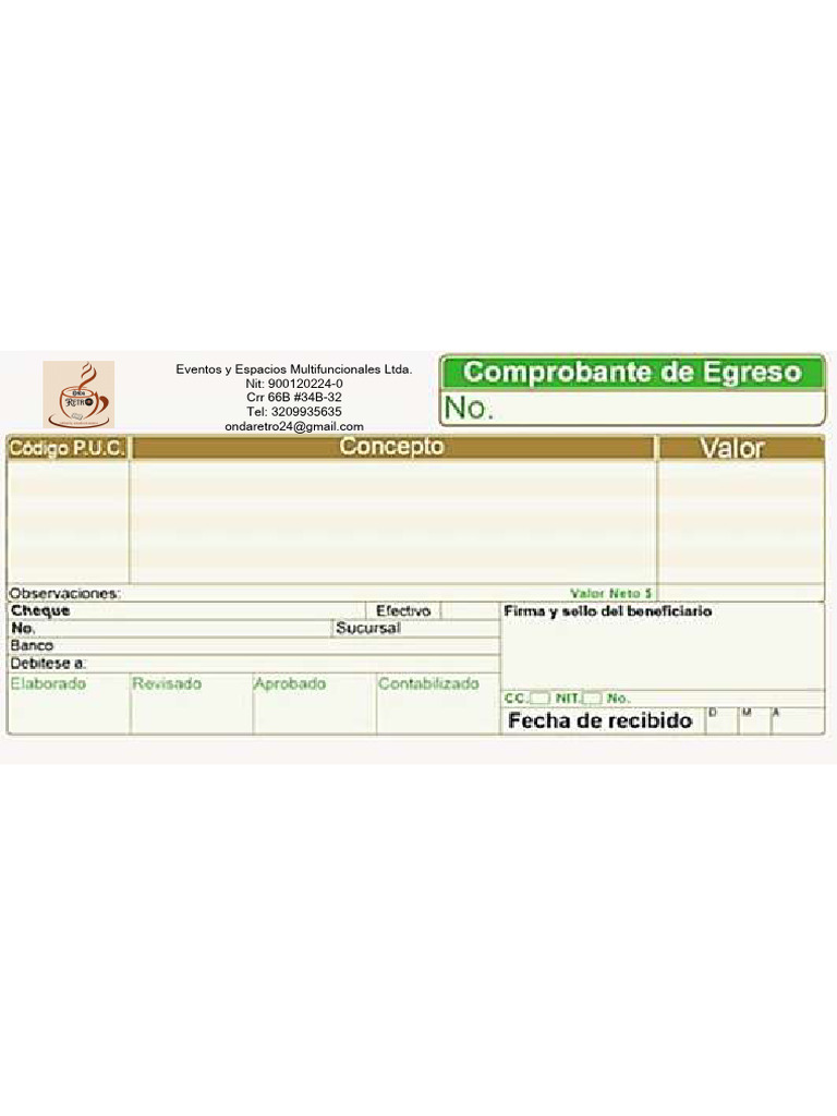 Comprobante de Egreso | PDF