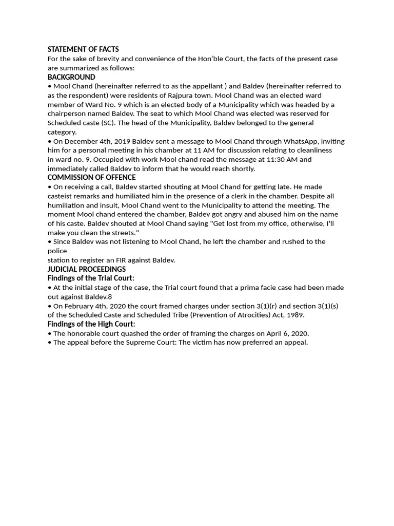 STATEMENT OF FACTS | PDF