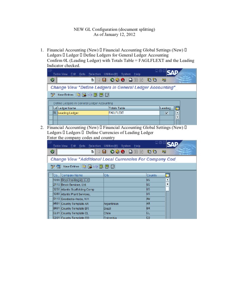 New GL Document Splitting Configuration | PDF