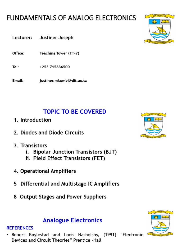 LECTURE 1 Introduction | PDF | Electronic Component | Electrical Network