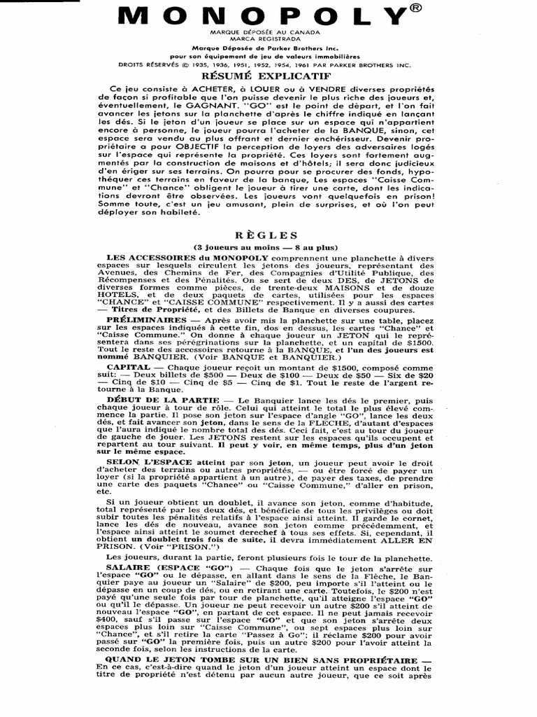 Monopoly (French) | PDF