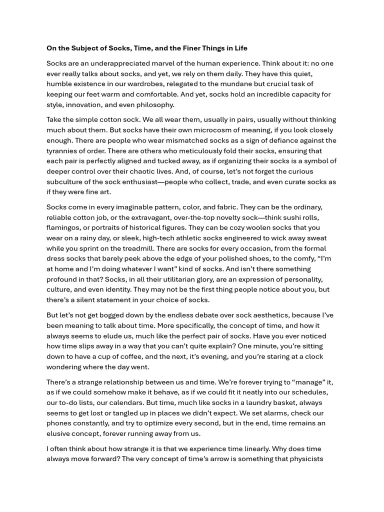 Essay 2 | PDF | Sock