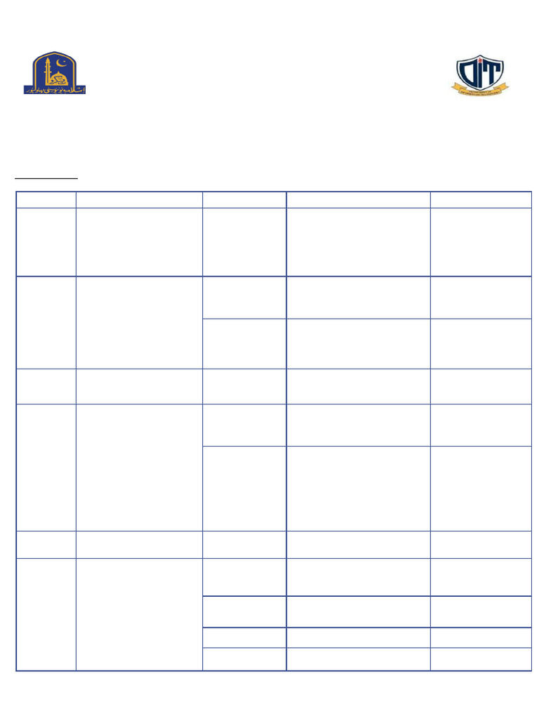 Date Sheet Mid Term DIT FALL 2024 Update | PDF