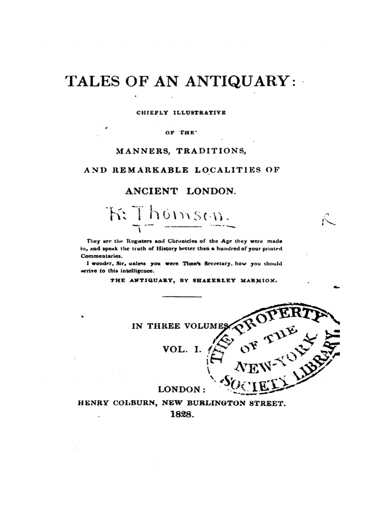 Tales of An Antiquary | PDF
